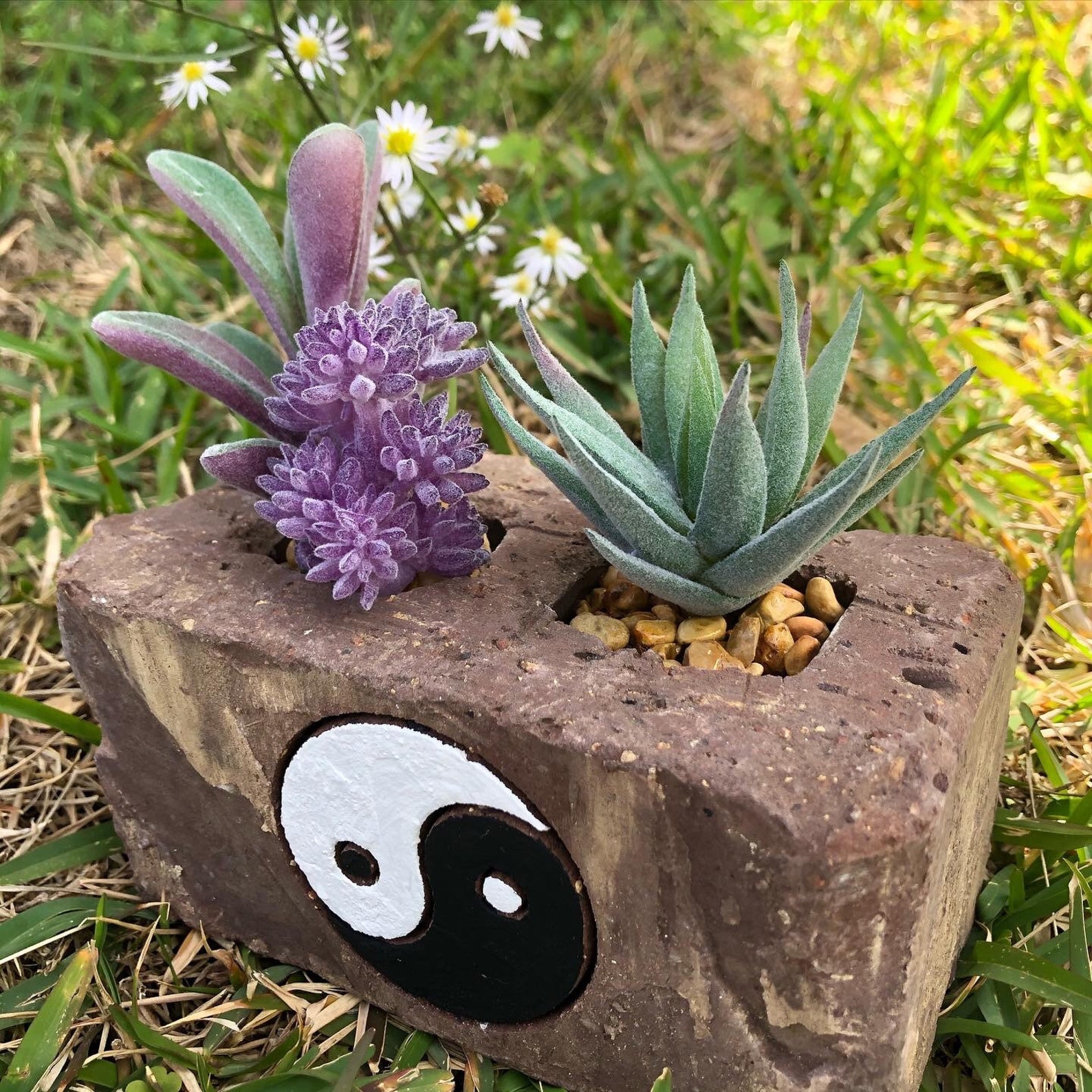 Yin & Yang Symbol Engraved Flagstone Home Decor Art - Etsy