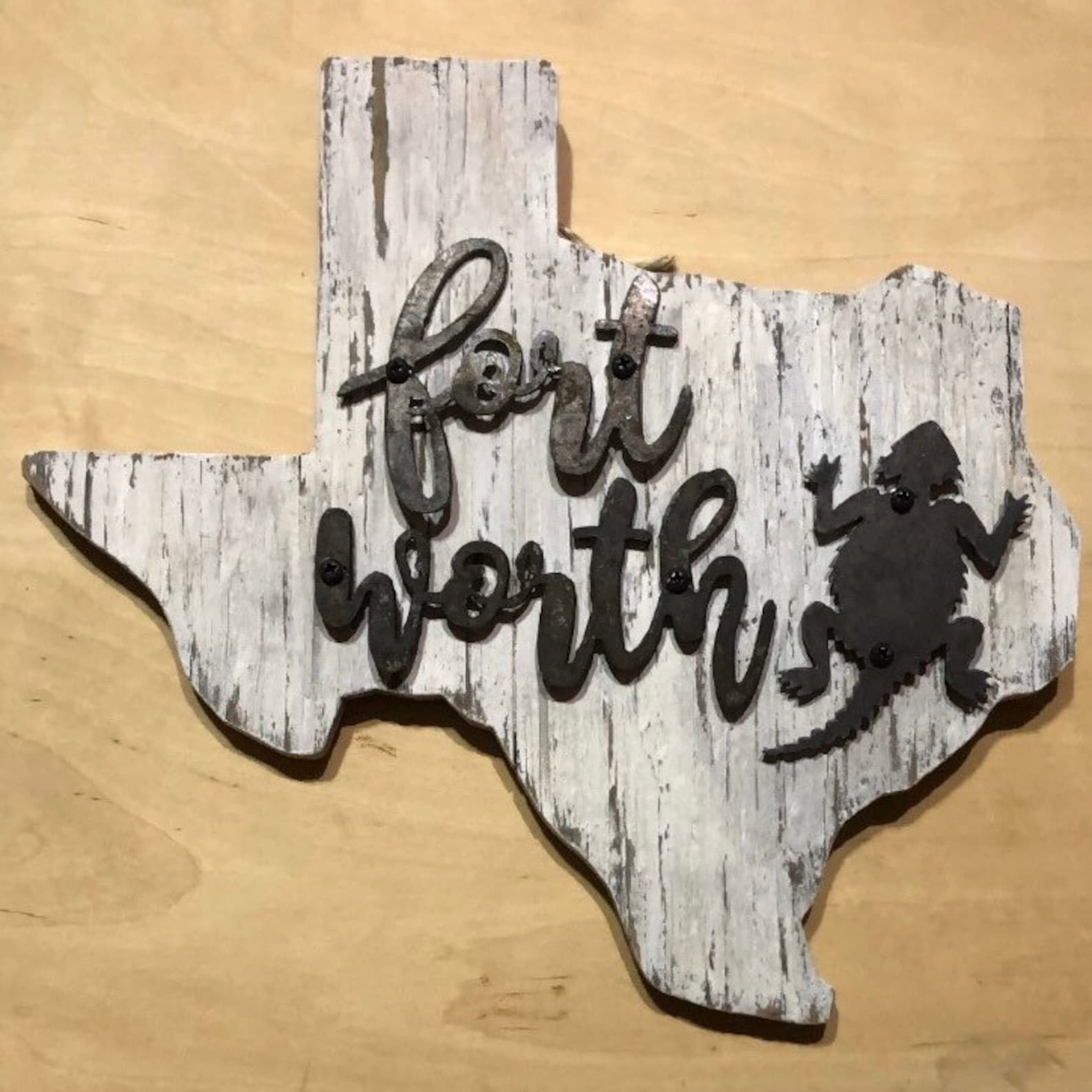 Fort Worth Texas Rustic Distressed Wood & Metal Letters Sign - Etsy