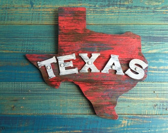 Austin Texas Distressed White Rustic Luxe Style Wood & Metal Sign ...