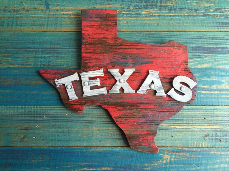 Antique Style Texas Wood & Metal Sign | Etsy