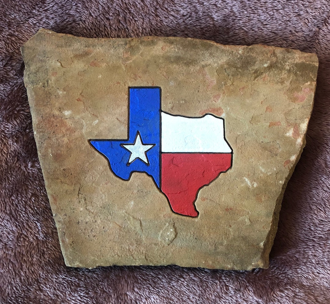 Texas Shape Stone Lone Star State Flag - Etsy