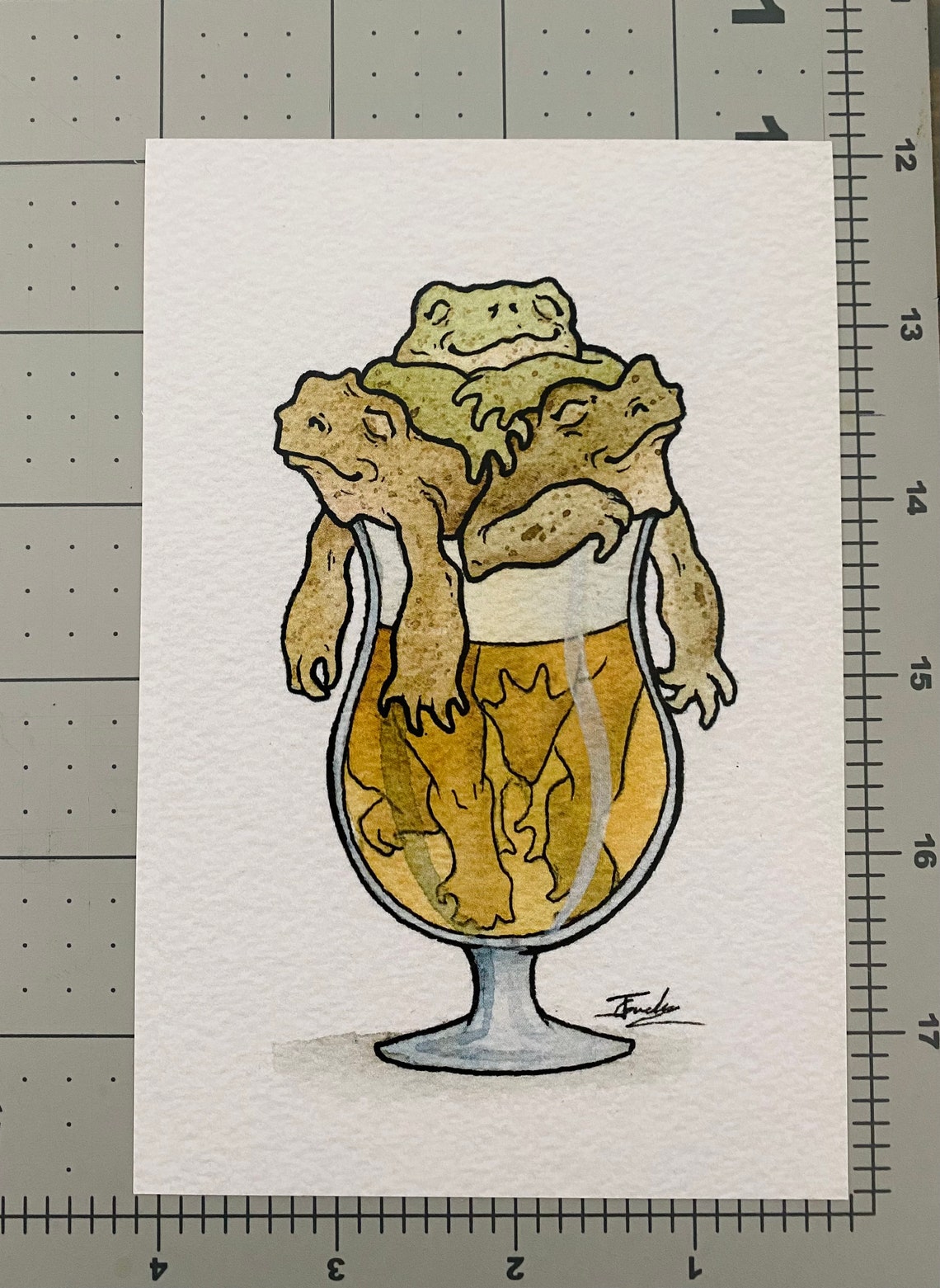 Three Tipsy Toads Tripel Drinking Buddy Art Print - Etsy