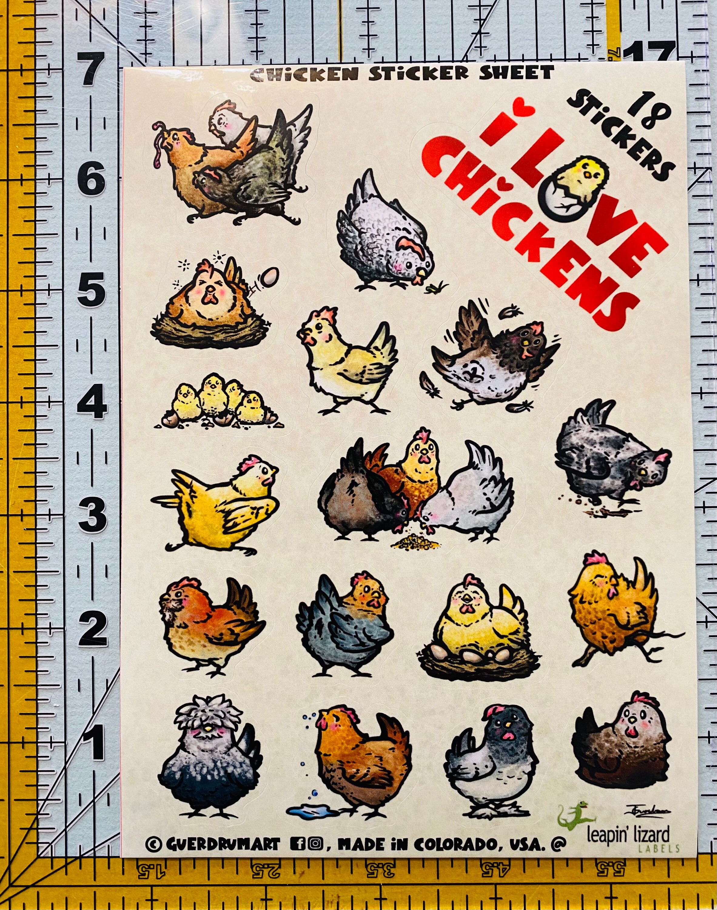 Chicken Sticker Sheet! 18 Cute and Fun Individual Stickers for Chicken ...