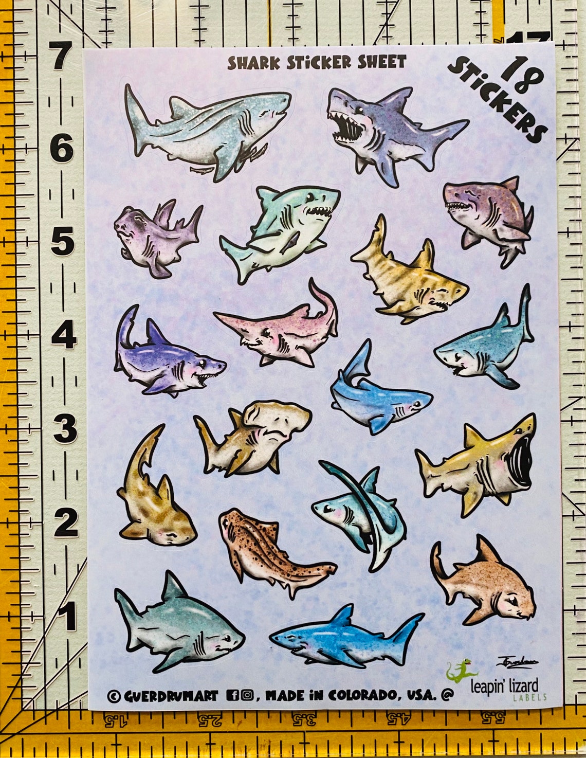 Shark Sticker Sheet 18 Fun and educational shark stickers - Etsy.de