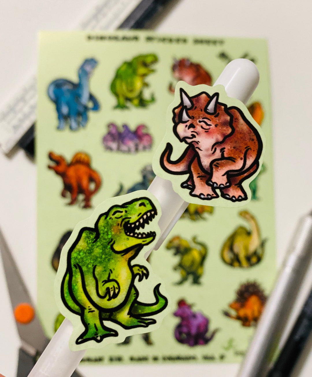 Dinosaur Sticker Sheet! 18 Waterproof Stickers! Made in USA - Etsy