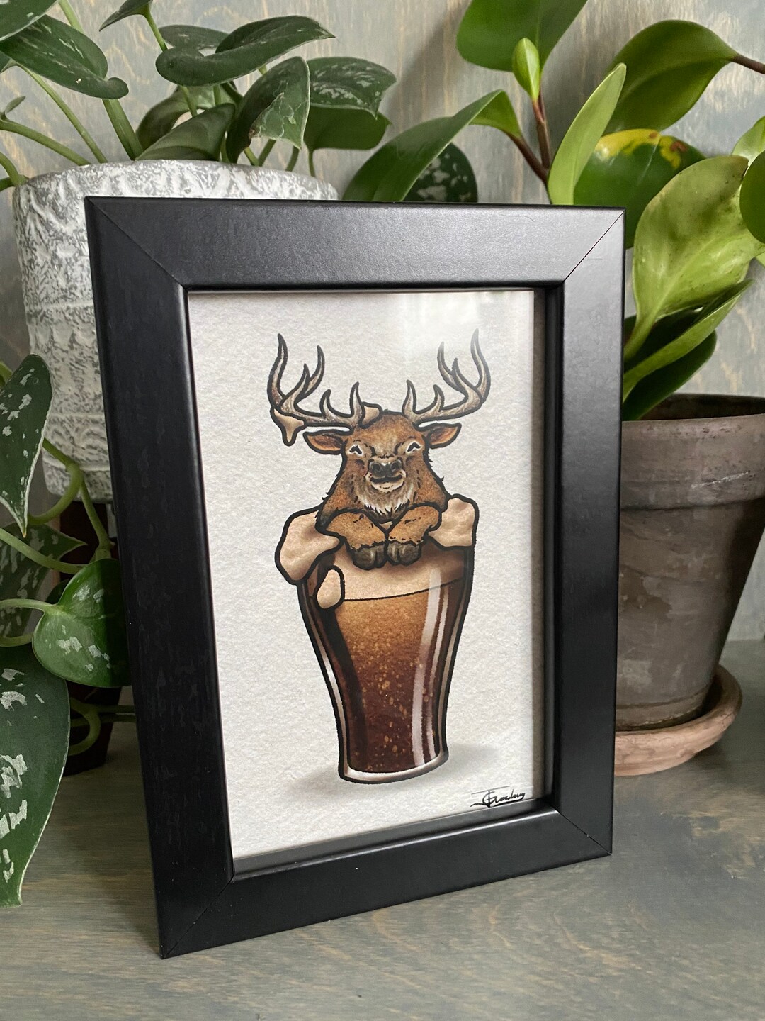 Big Buck Beer, Drinking Buddy, Art Print (frame Not Included) - Etsy
