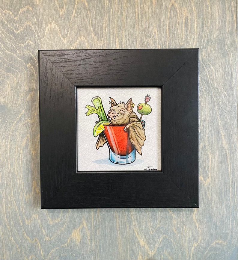 Batty Bloody Mary Drinking Buddy Art Print | Etsy