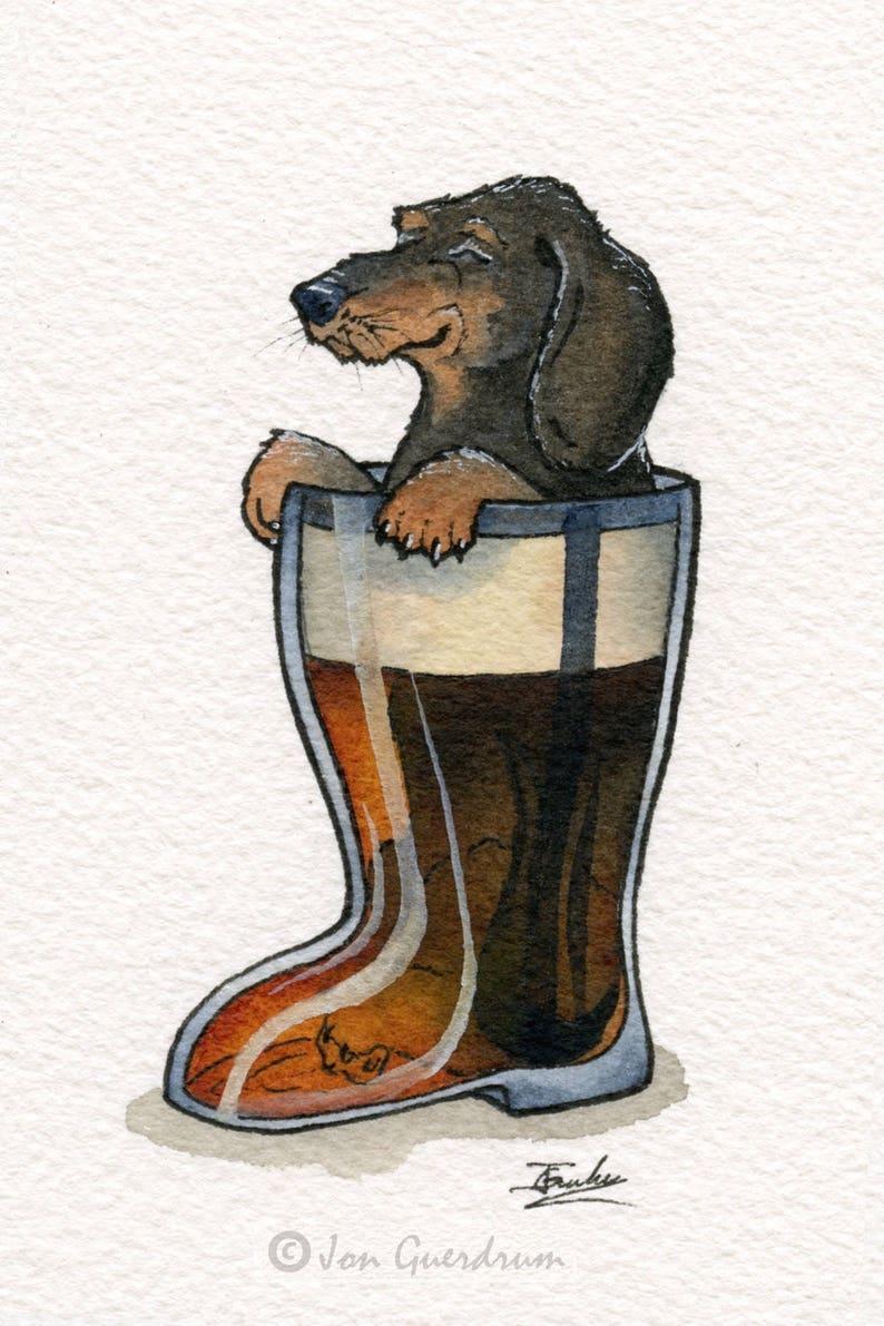 Dazed Dachshund Das Boot Drinking Buddy Art Print frame Not - Etsy