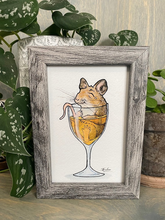 Mouse Drinking Wine