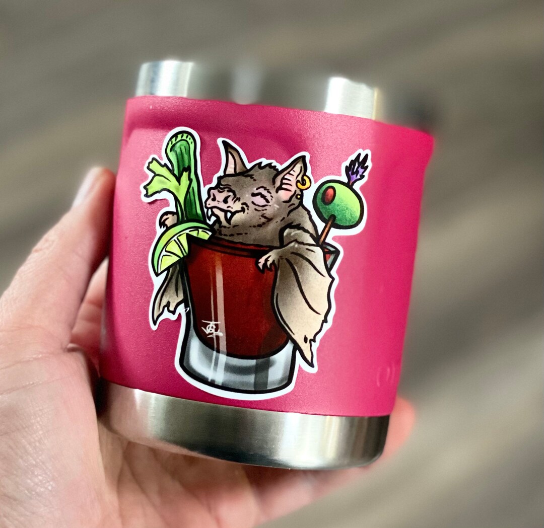 Bat in Bloody Mary Sticker! Waterproof, Dishwasher Safe, FREE SHIPPING ...