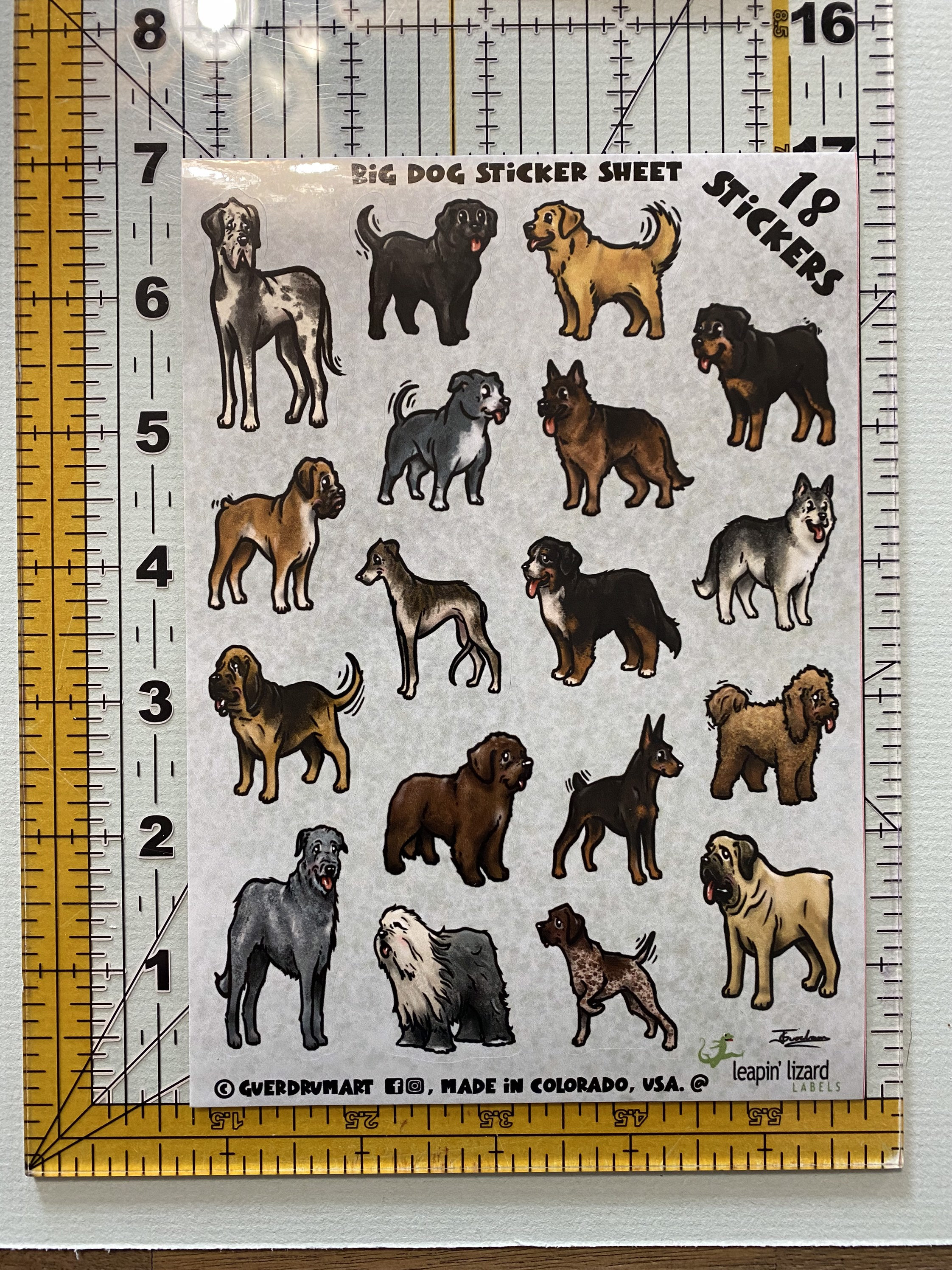Big Dog Sticker Sheet 18 Waterproof Stickers Made in USA | Etsy