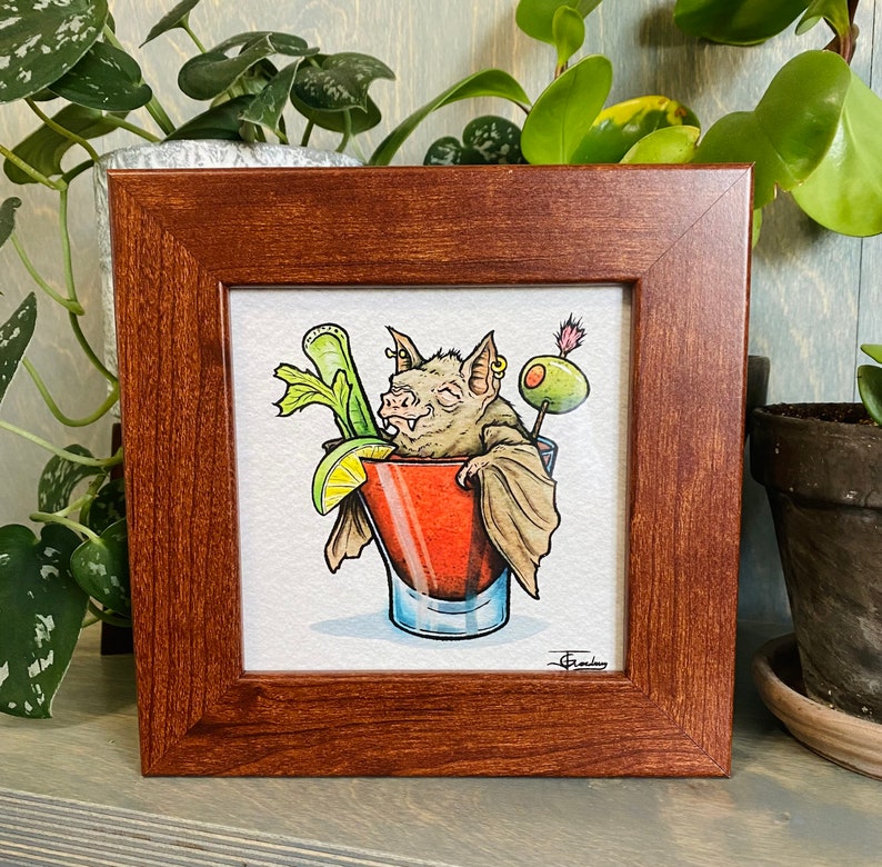 Batty Bloody Mary Drinking Buddy Art Print | Etsy