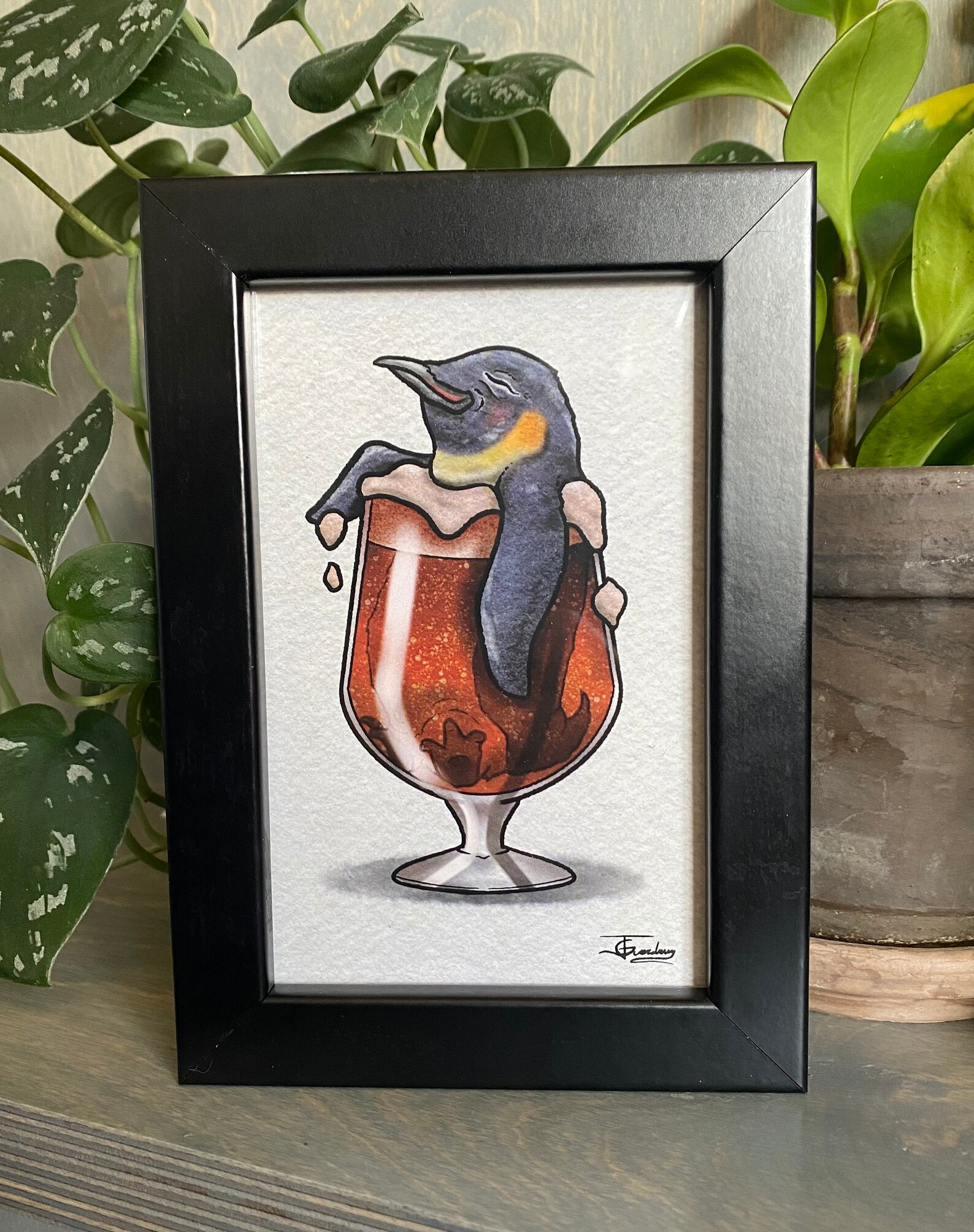 Peaceful Penguin Sour Drinking Buddy Art Print | Etsy