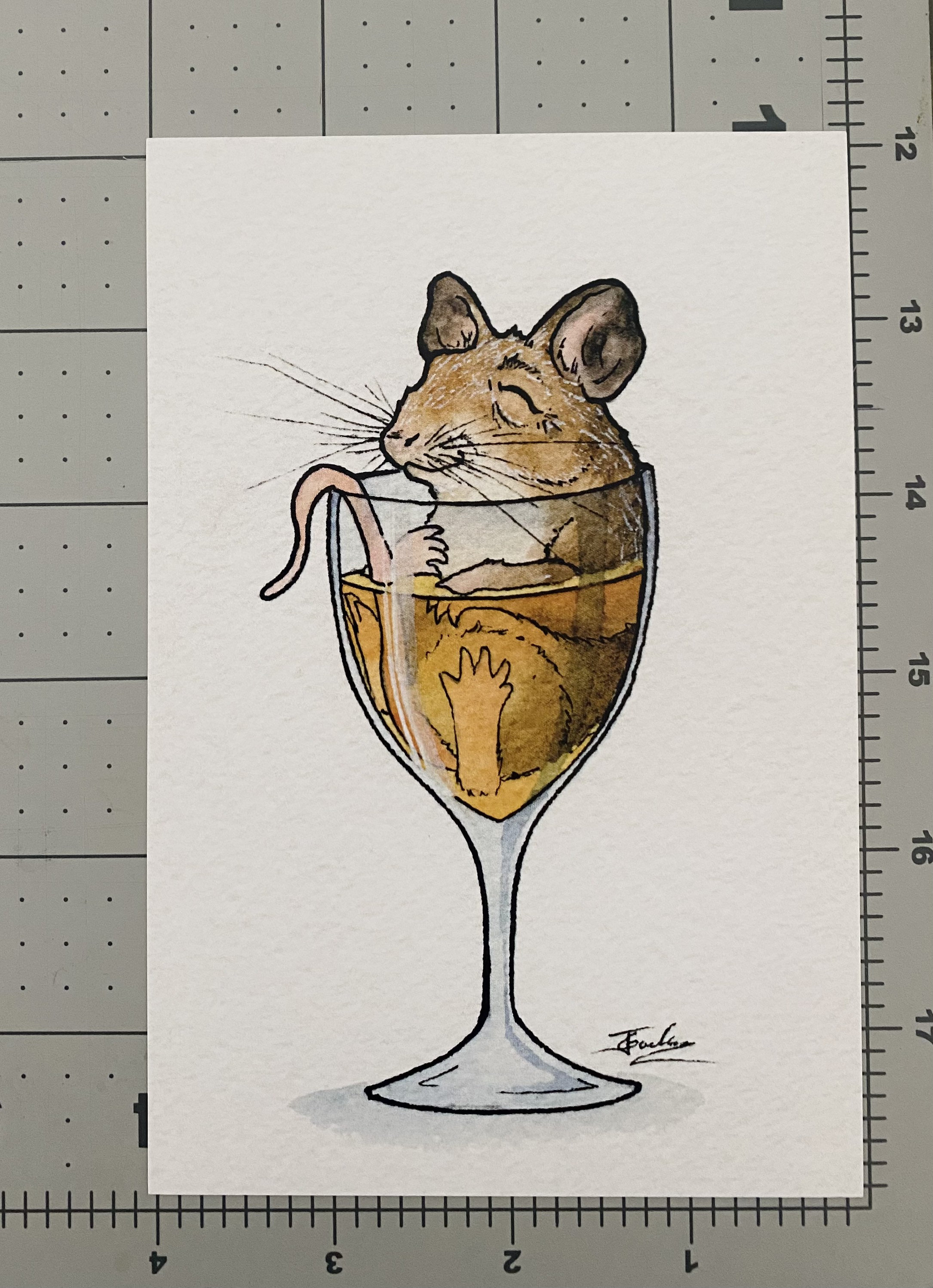 Mouse Drinking Wine