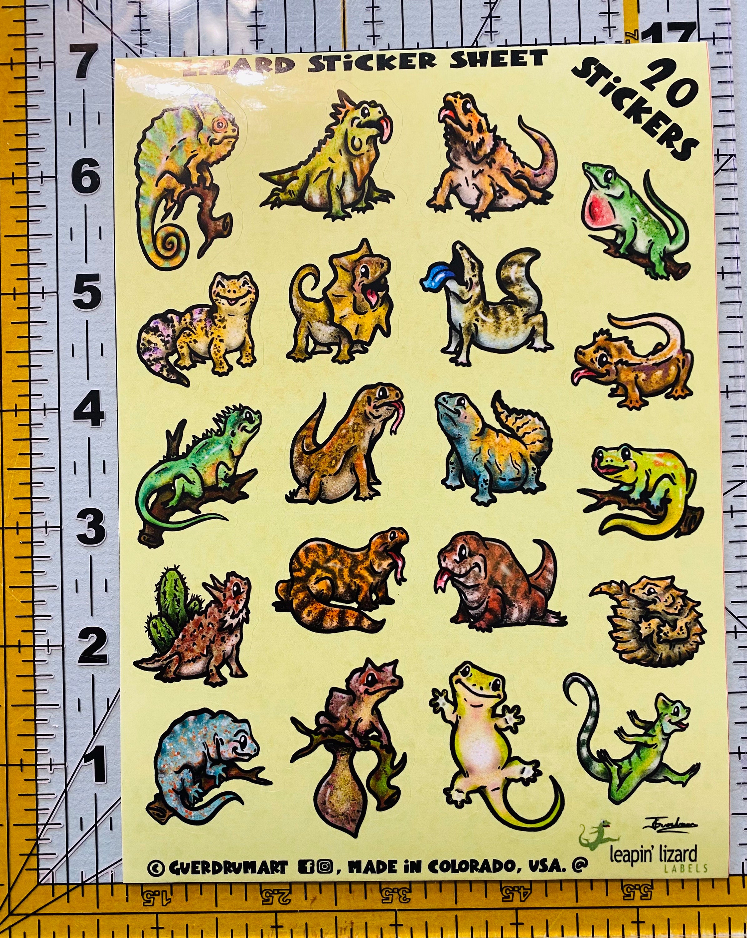 Lizard Sticker Sheet 20 Unique and Adorable Pet Lizards to | Etsy