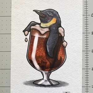 Peaceful Penguin Sour, Drinking Buddy, Art Print - Etsy