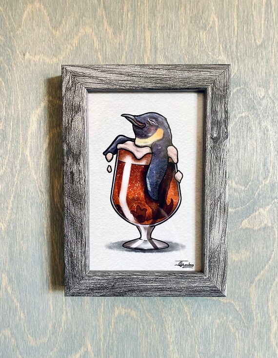Peaceful Penguin Sour Drinking Buddy Art Print | Etsy