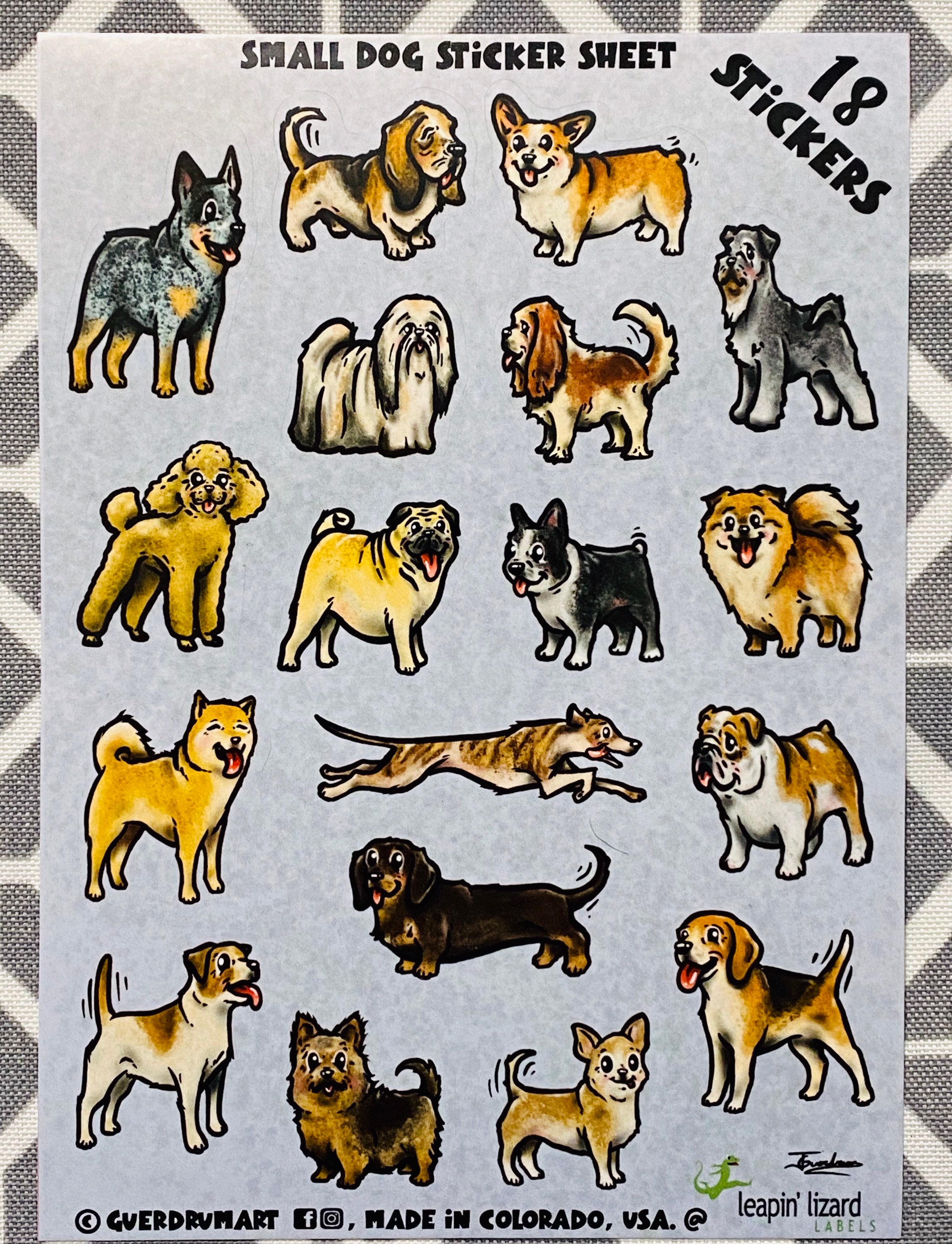 Small Dog Sticker Sheet! 18 Waterproof Stickers! - Etsy