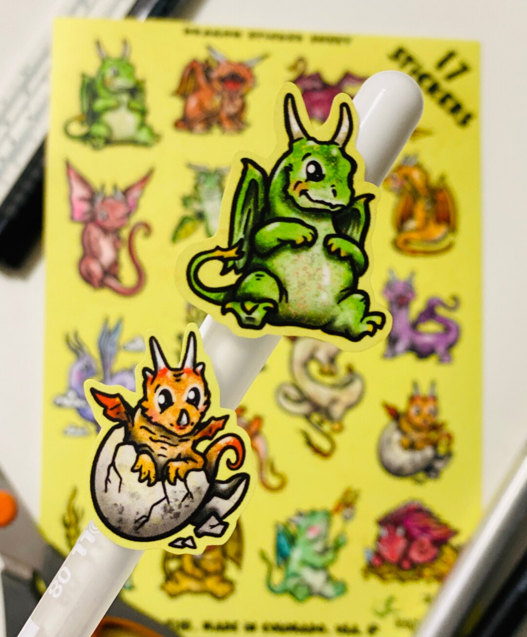 Dragon Sticker Sheet! 17 Waterproof Stickers! Made in USA! - Etsy