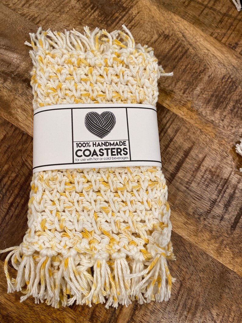 Crochet Boho Coaster Set - Etsy