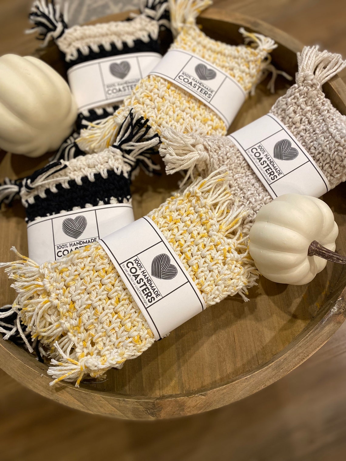 Crochet Boho Coaster Set - Etsy