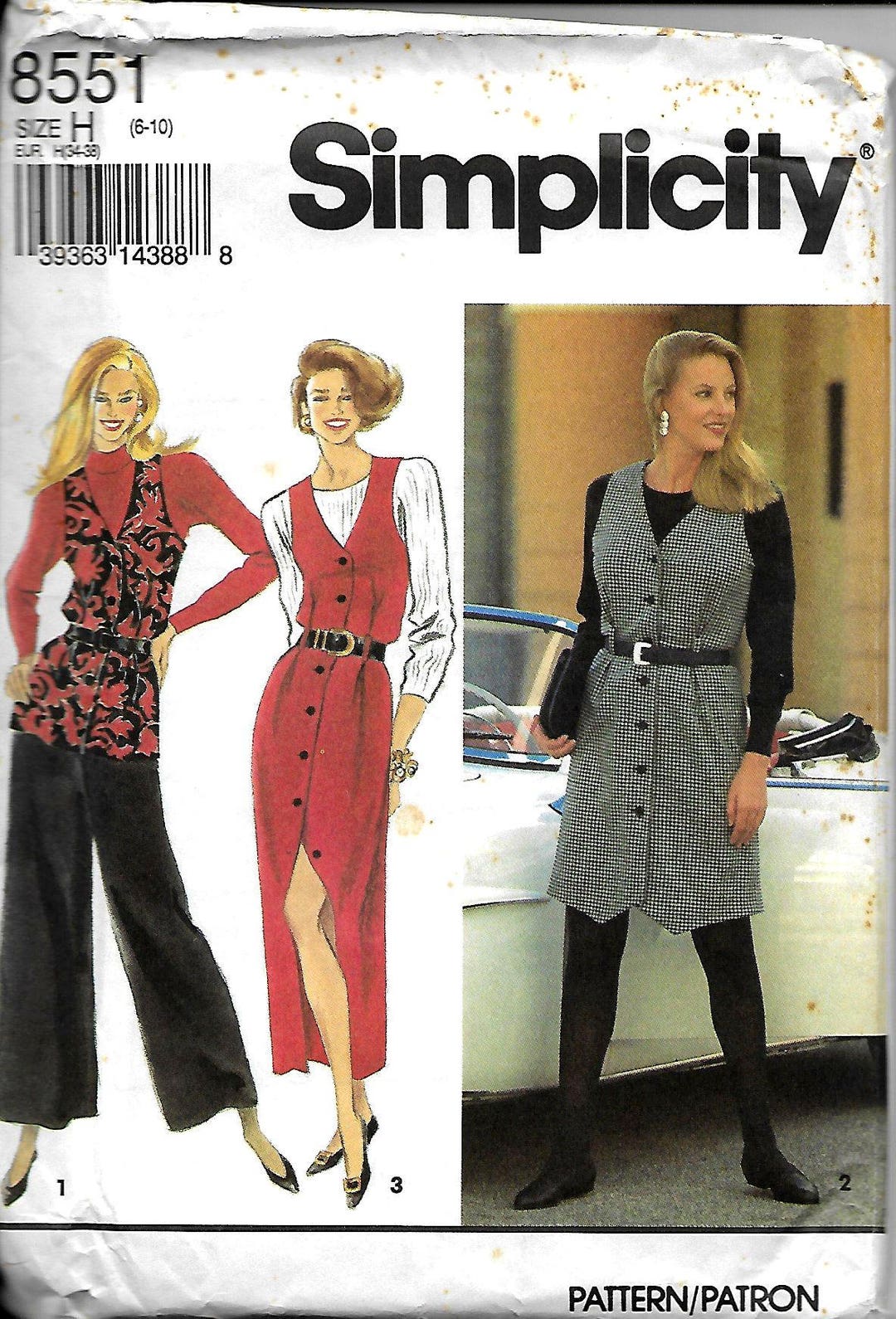 Simplicity 8551 Misses/petite Jumper in Short or Long, Vest, Pants Size ...