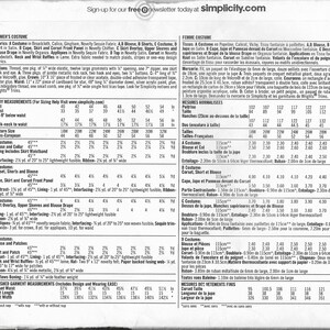 Simplicity 0673/2547 Misses Wizard of Oz Adult Costumes Size | Etsy