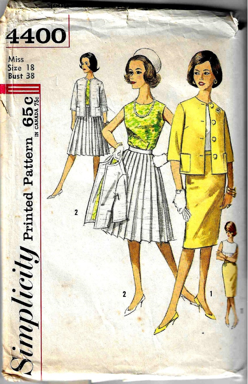 Simplicity 4400 Misses Vintage Blouse, Jacket and Two Skirts Size 18 ...