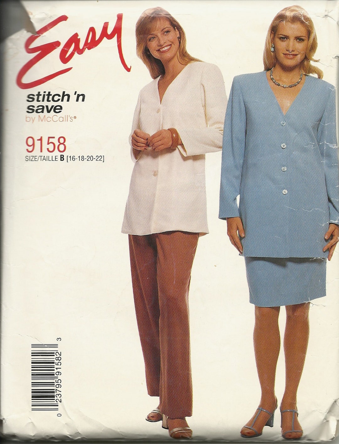 Mccall's 9158 Misses Unlined Jacket, Skirt and Pants Size 8-14 C1985 - Etsy