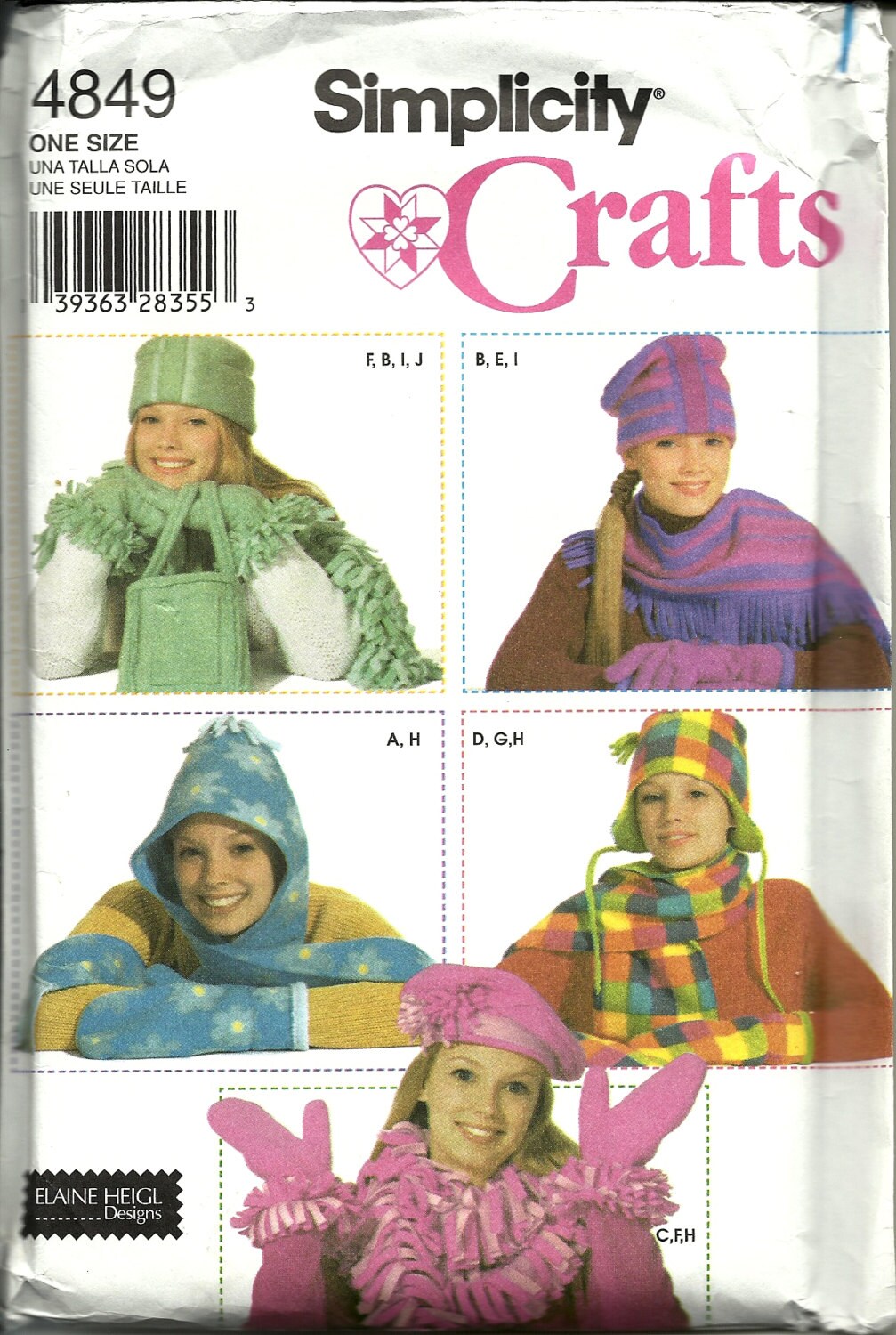 Simplicity 4849 Misses Hats and Mittens, Scarfs, Bag Uncut One Size - Etsy