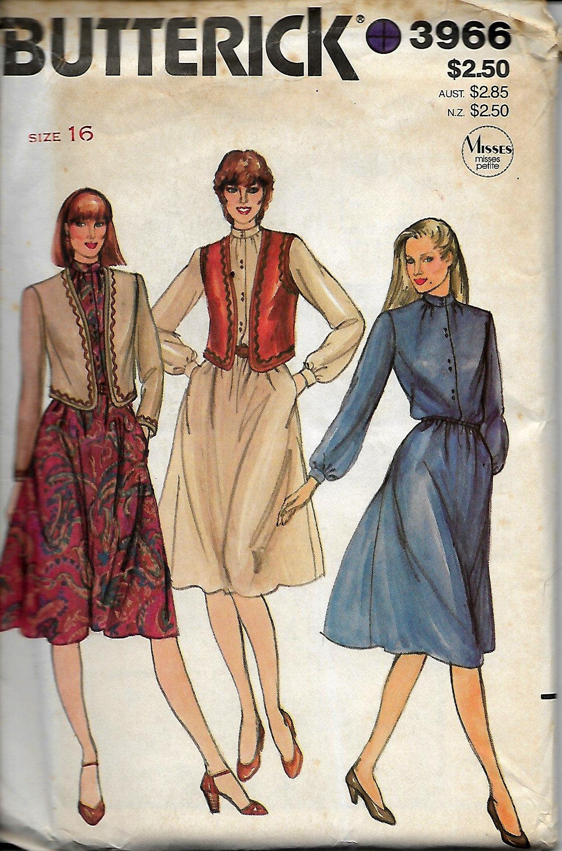 Sewing & Needlecraft Sewing & Fiber Sewing UNCUT 80s Butterick 3350 ...