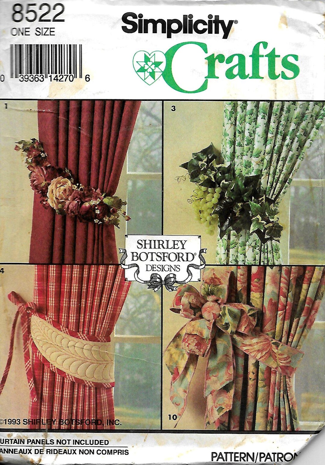 Simplicity 8522 Drapery Tie Back Pattern Uncut - Etsy