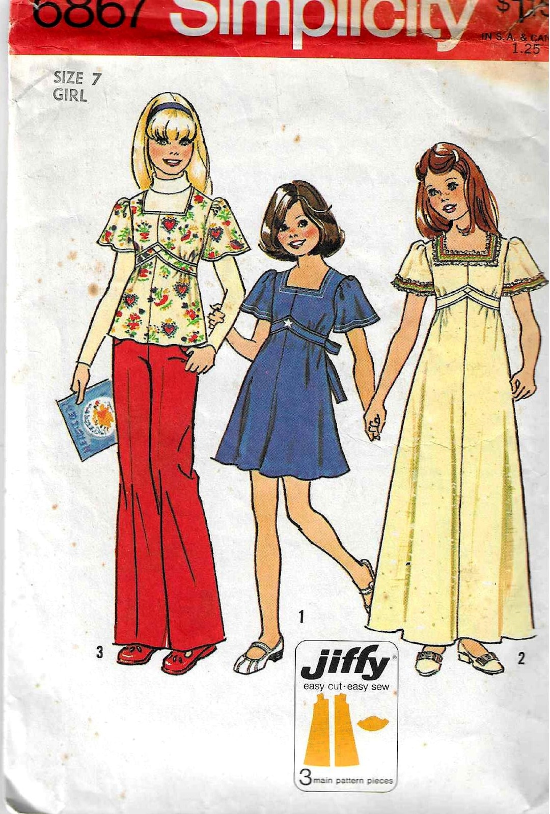 Simplicity 6867 Girls/chubbies Dress or Top Size7 Cut - Etsy