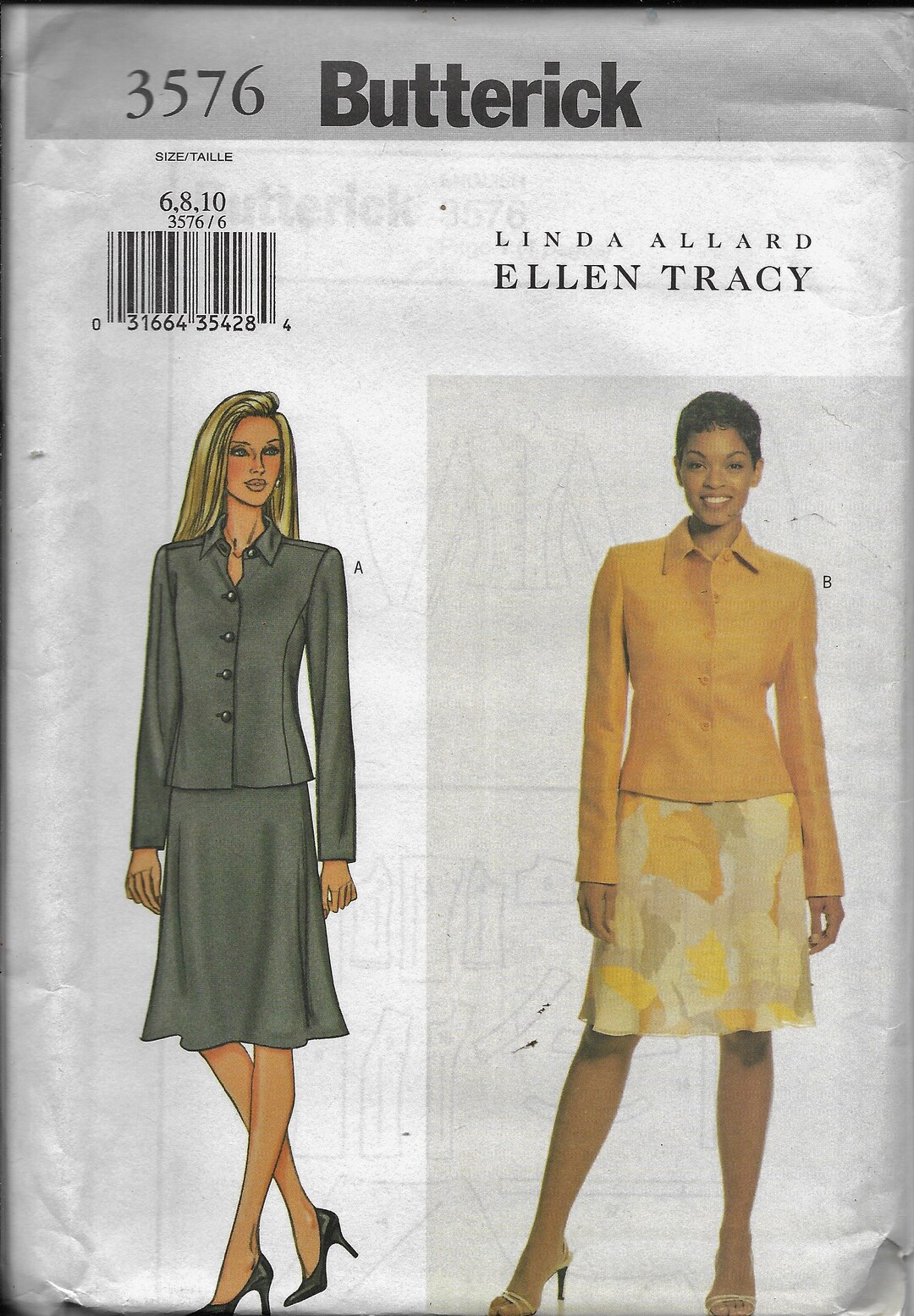 Butterick 3576 Misses/petites Jacket and Skirt Size 6,8,10 or Size 18 ...