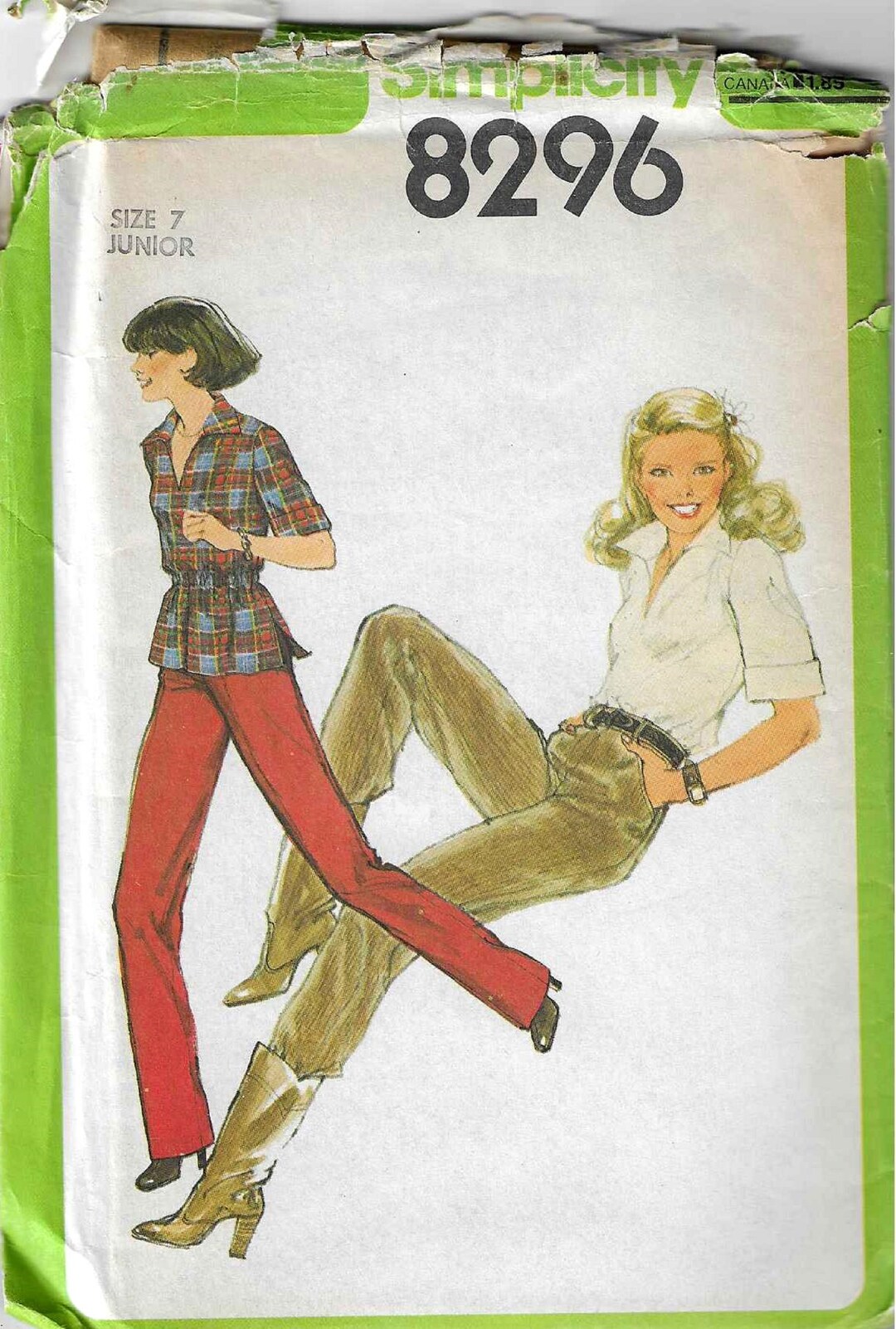 Simplicity 8296 Junior Strait Been Broek, Pullover Top Maat 7 UNCUT - Etsy Nederland