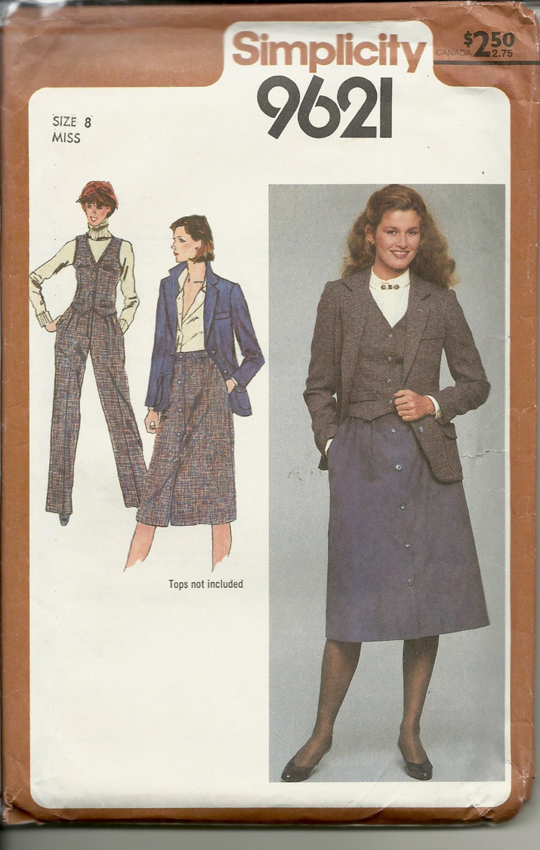 Simplicity 9621 Misses Pants, Skirt, Unlined Jacket, Lined Vest Size 8 ...