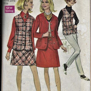 Simplicity 7794 Junior/misses Skirt, Mini-skirt, Jacket and Sleeveless Jacket Vintage Pattern ...