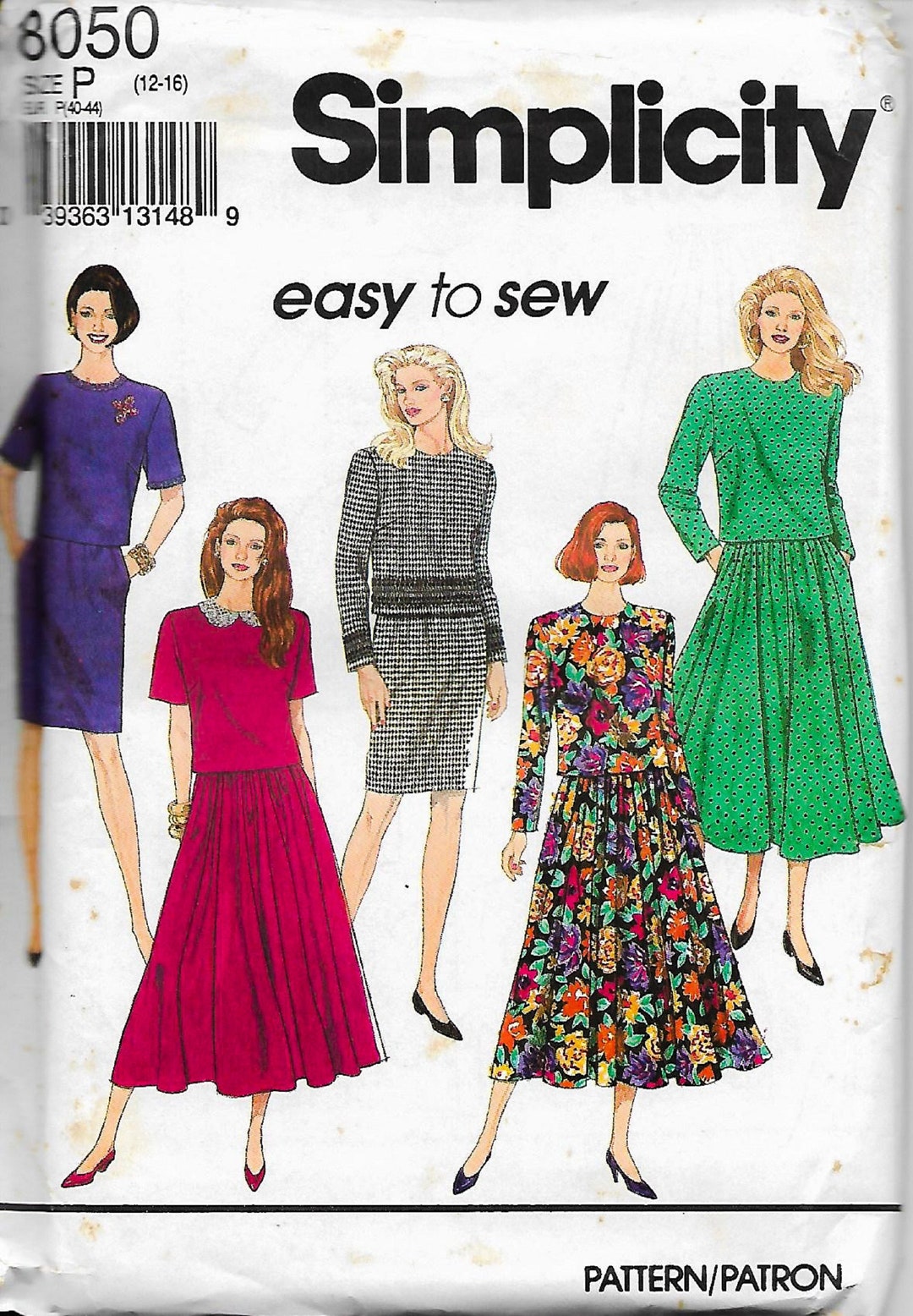 Simplicity 8050 Misses/Petite Patrón de vestido de dos piezas Tamaño 18 ...