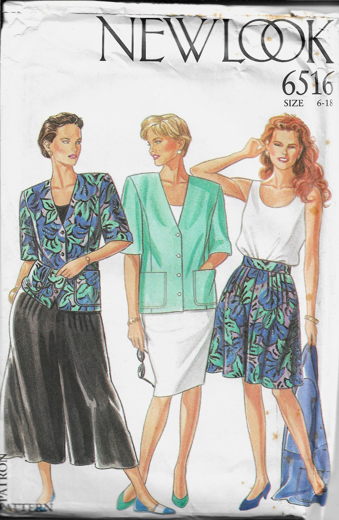 New Look 6516 Misses Jacket, Straight Skirt, Culottes and Tank Top Size ...