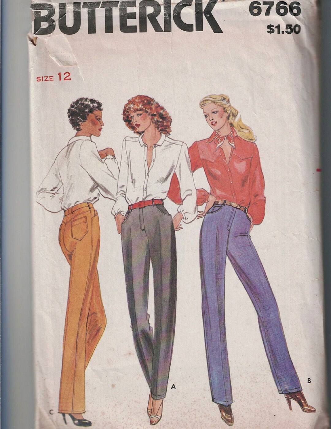 Butterick 6766 Misses Vintage Pants Size 12 CUT - Etsy