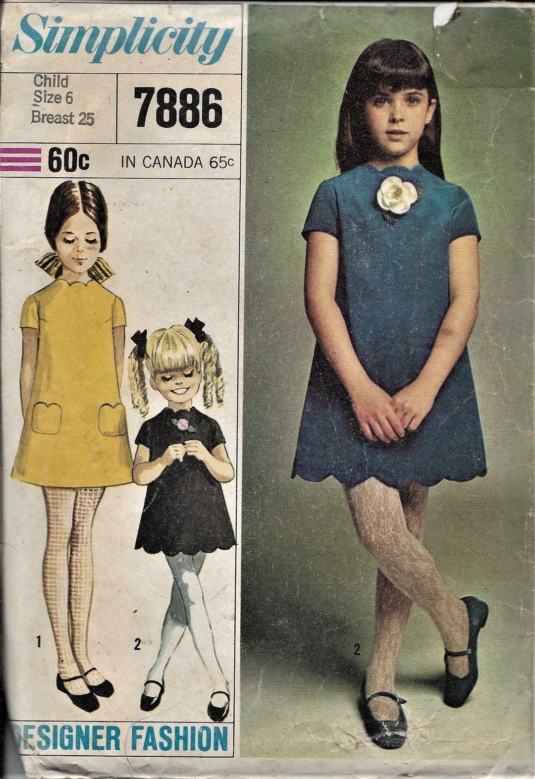 Simplicity 7886 Child's/girls Designer Vintage Dress Pattern Size 6 - Etsy