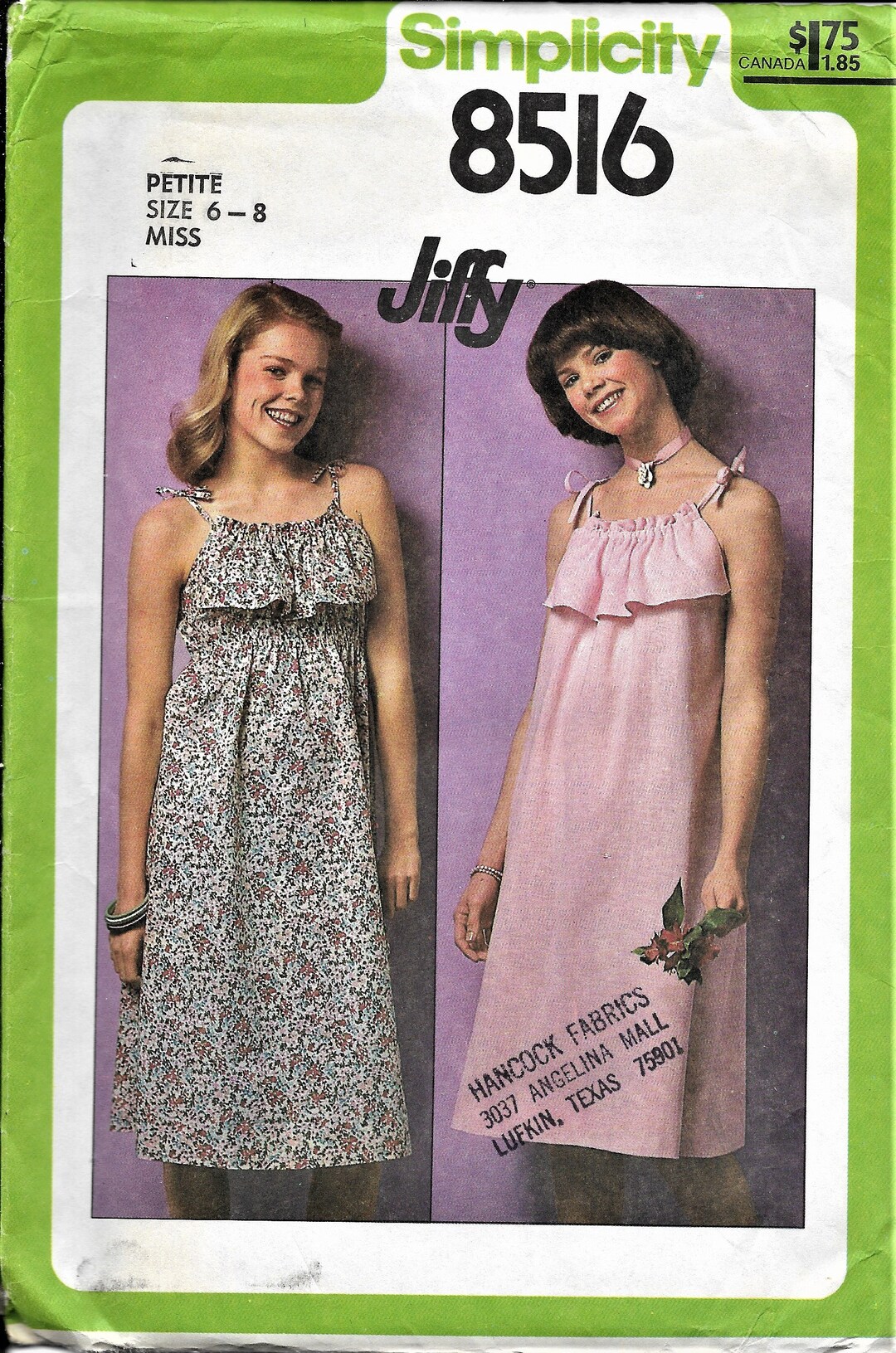 Simplicity 8516 Vintage Miss Pullover Sundress Pattern Size 6 – 8 UNCUT ...