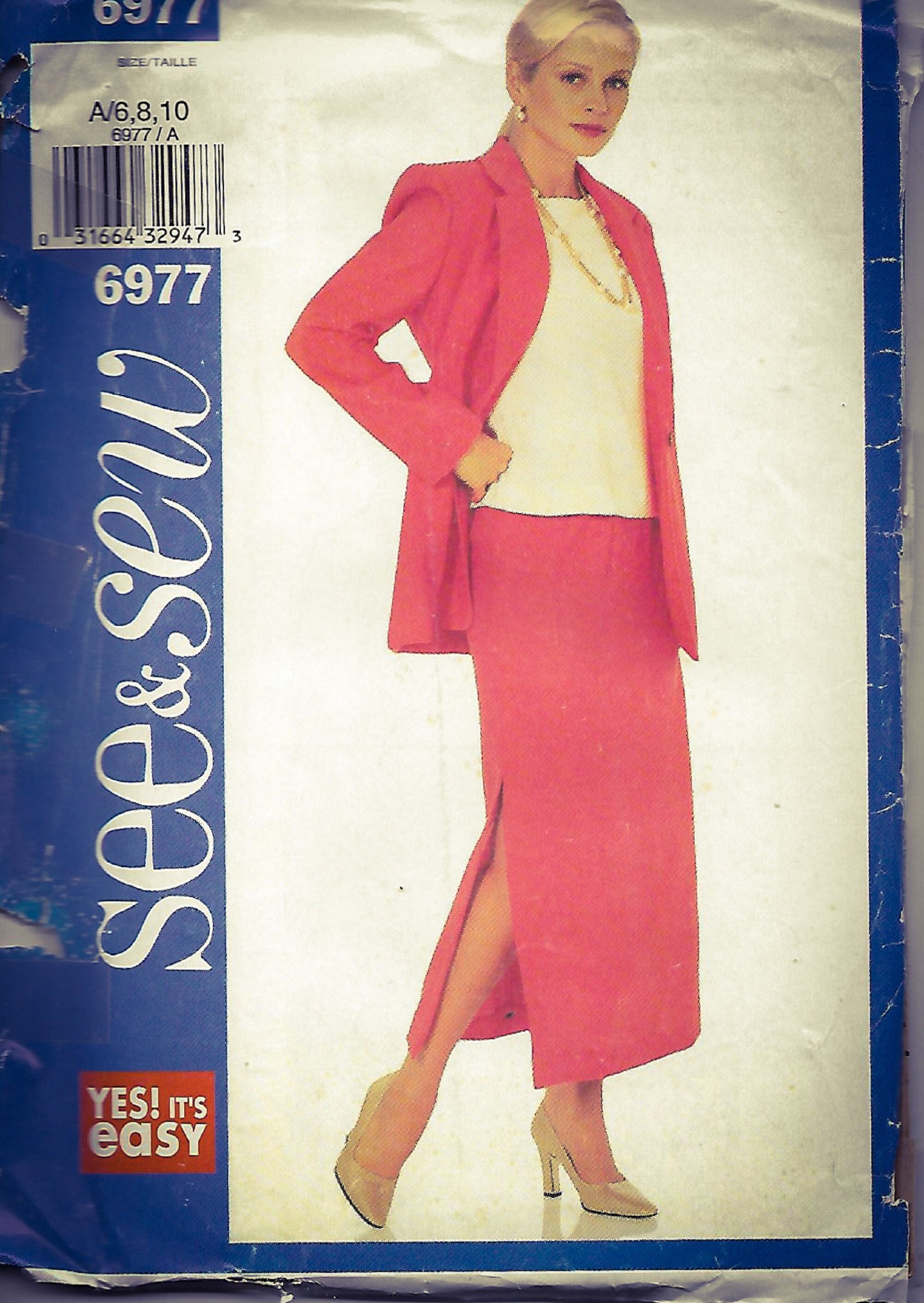 Butterick 6977 Misses/petites Jacket,top and Skirt Size 6,8,10 Uncut - Etsy