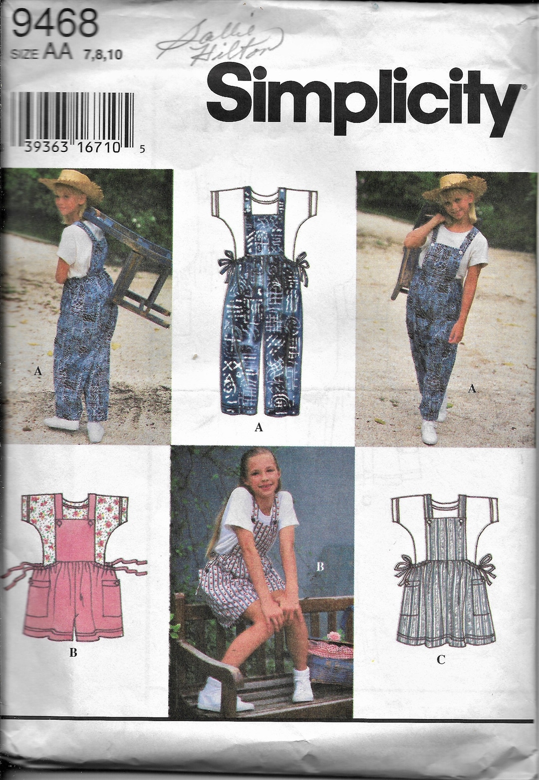 Simplicity 9468 Girls Jumpsuit, Jumper and Top Size 7,8,10 - Etsy