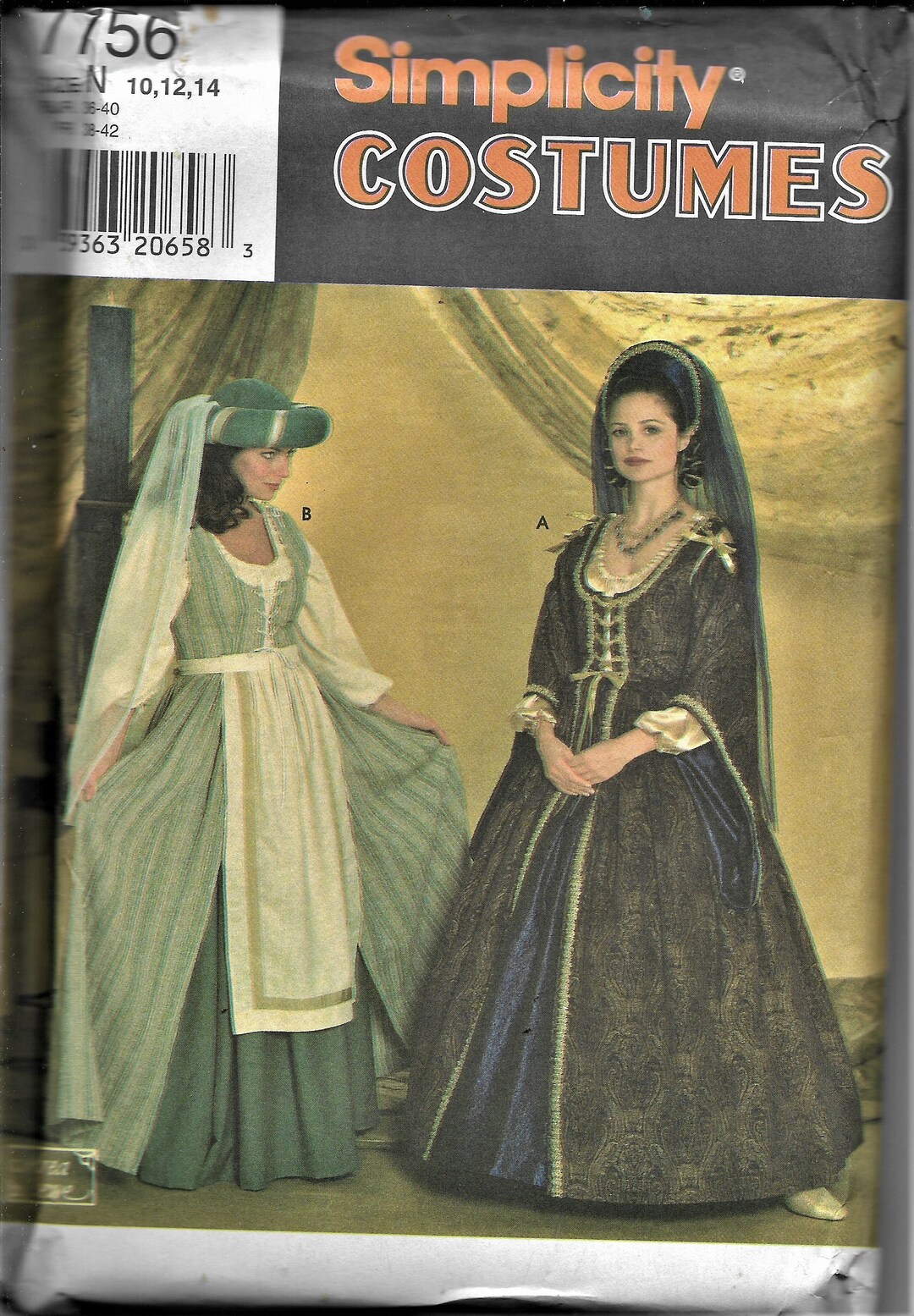 Simplicity 7756 Misses "renaissance" Size 4,6,8 UNCUT - Etsy