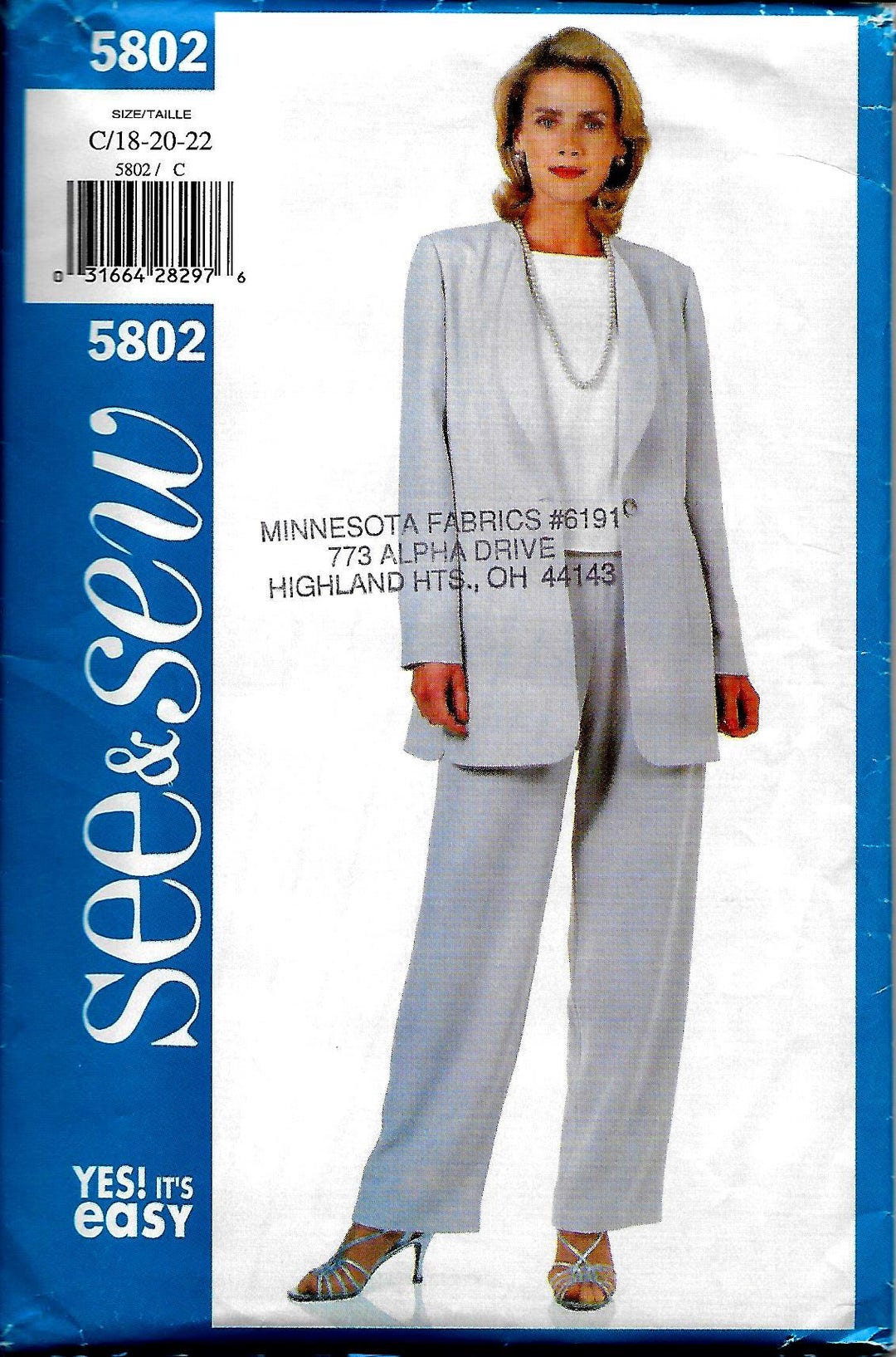 Butterick 5802 Misses Jacket and Pants Size 18,20,22 Uncut - Etsy