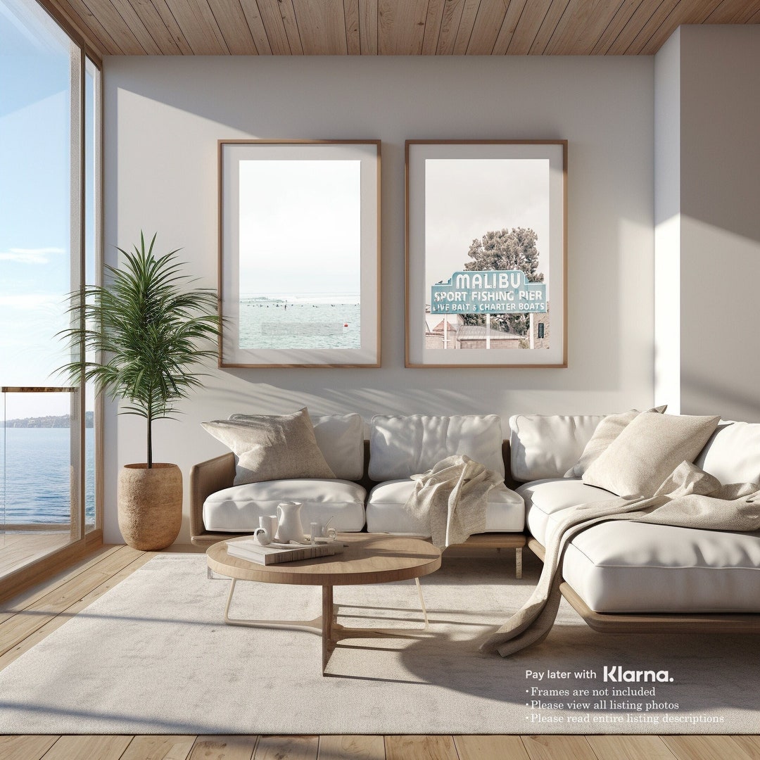 Malibu California Print Set, Beach Poster, California Decor, Surfer ...