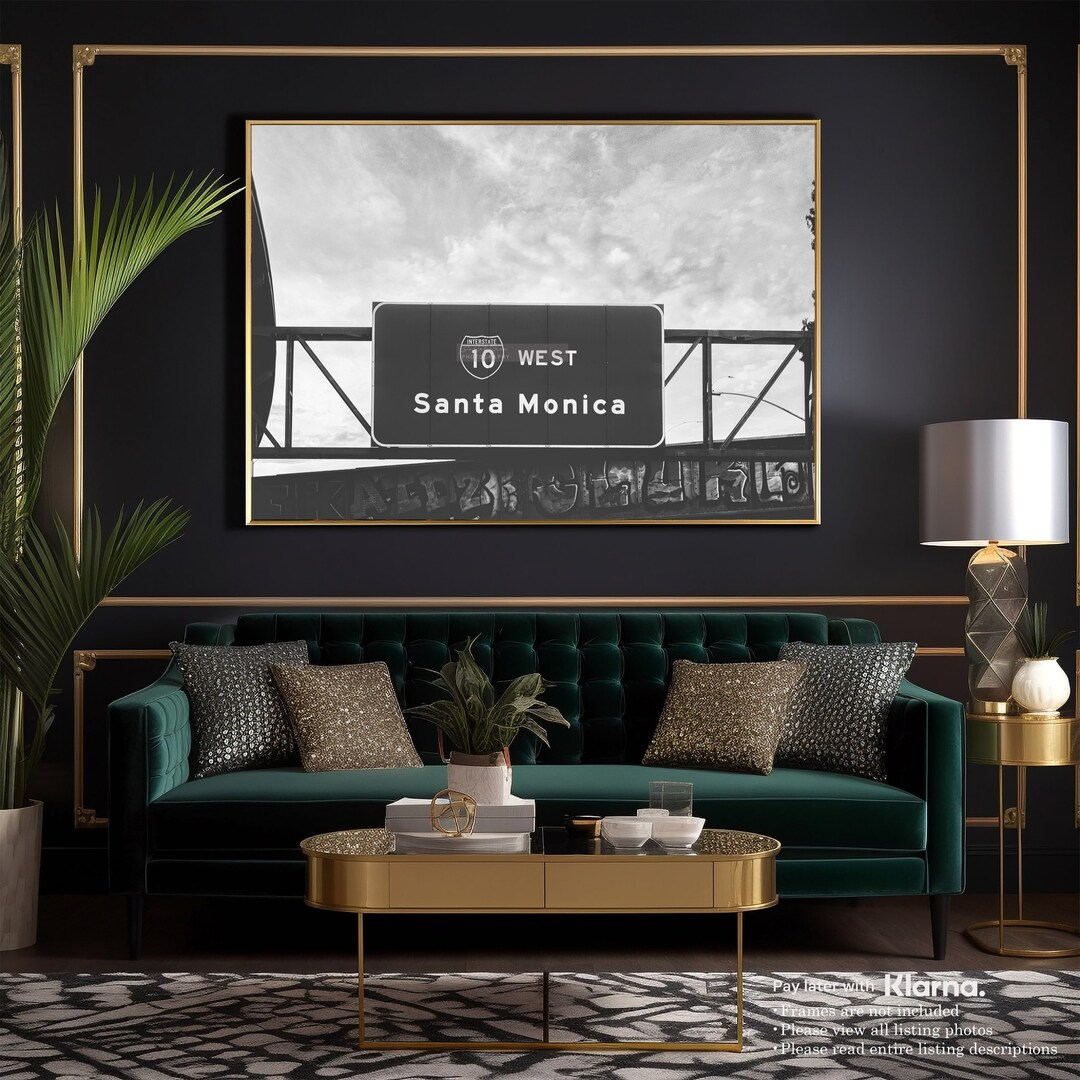 Black and White Santa Monica Freeway Print, L-10 West, Coastal Decor ...
