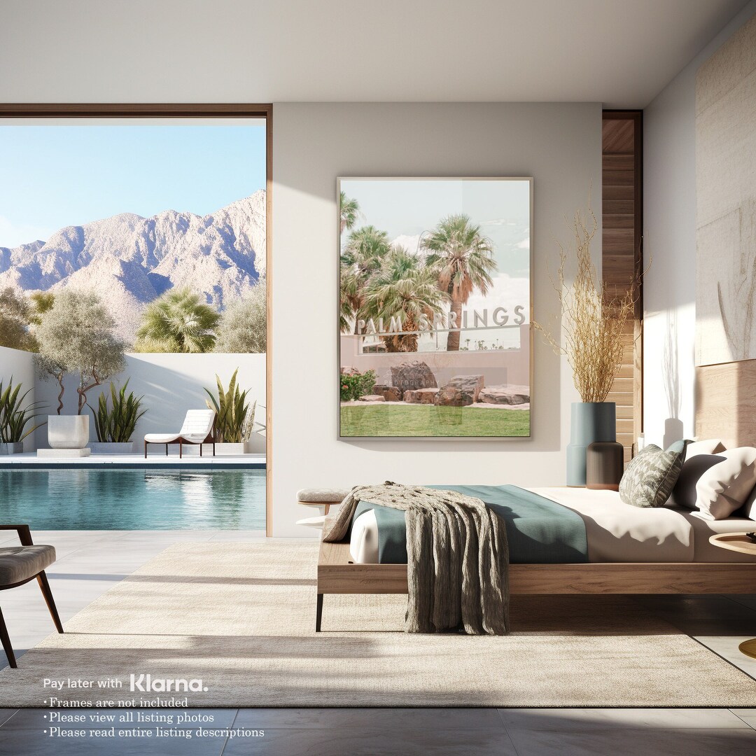 Palm Springs Sign Print, Vintage Sign Decor, Desert Print, California ...