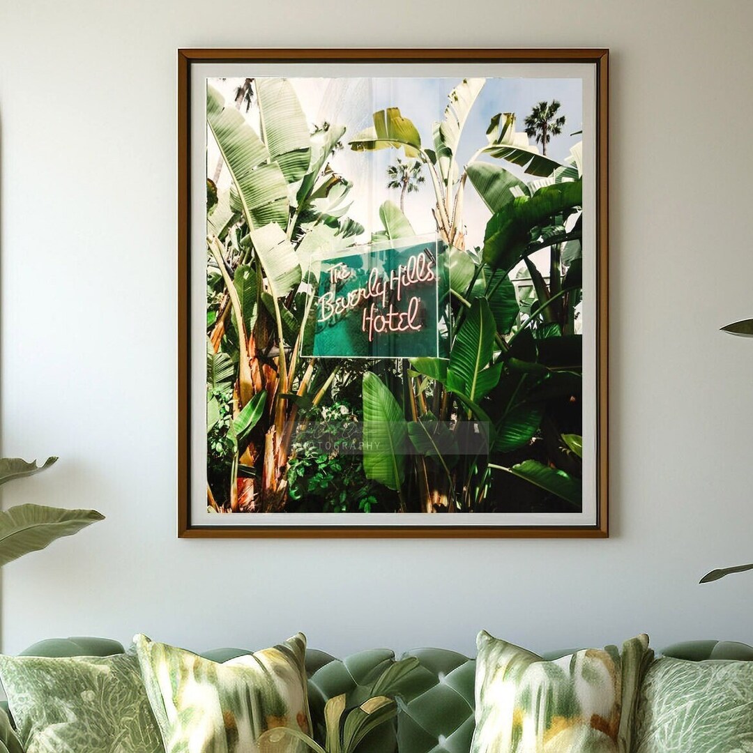 Beverly Hills Hotel Neon Sign Print: Banana Leaf Decor - Etsy Australia